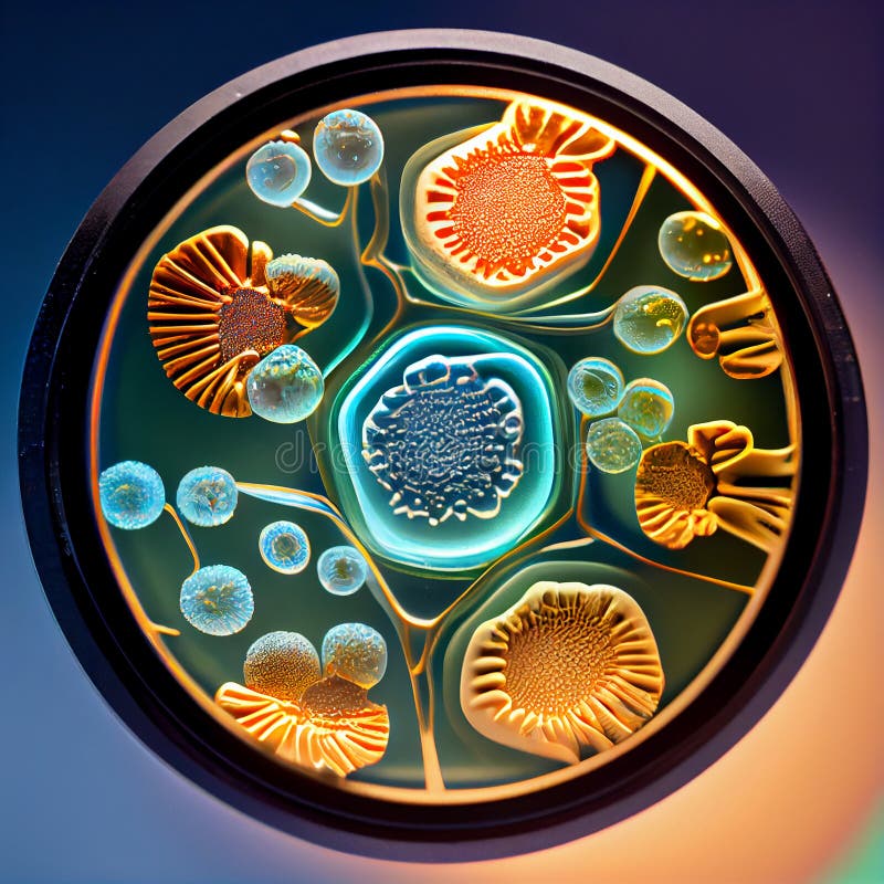 Cells Under Microscope, Generatie Ai Illustration Stock Illustration ...