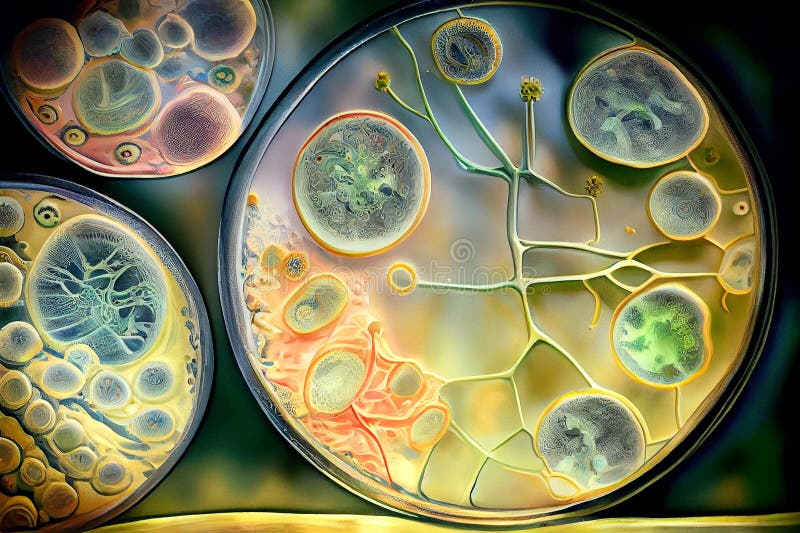 Cells Under Microscope, Generatie Ai Illustration Stock Illustration ...