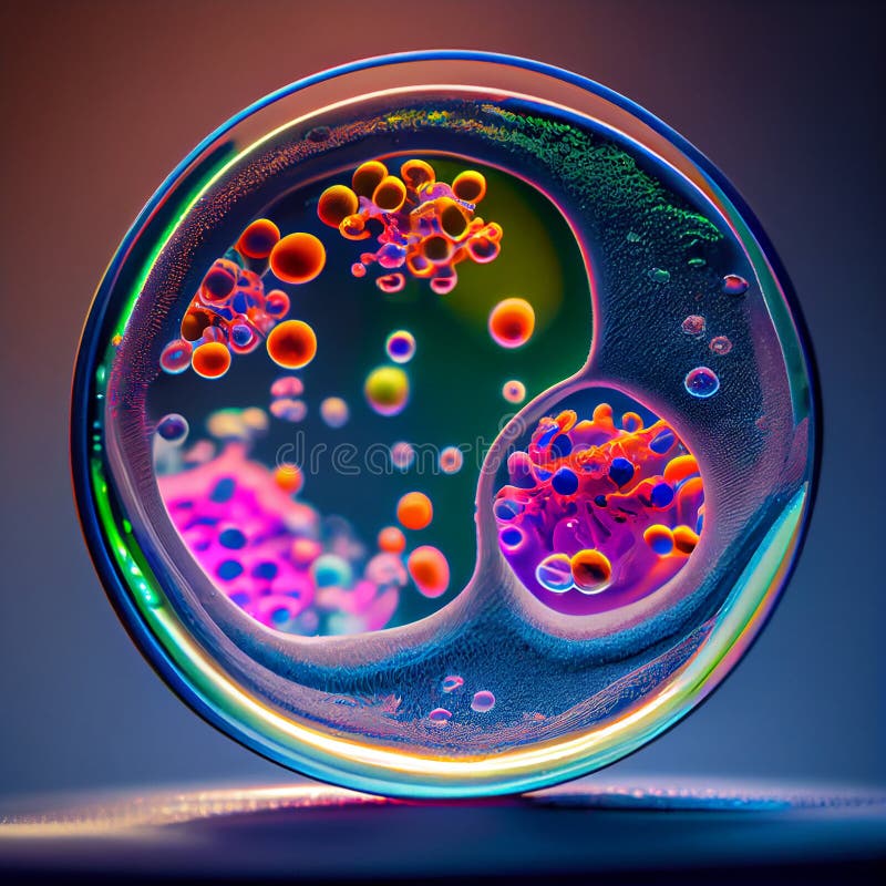 Cells Under Microscope, Generatie Ai Illustration Stock Photo - Image ...