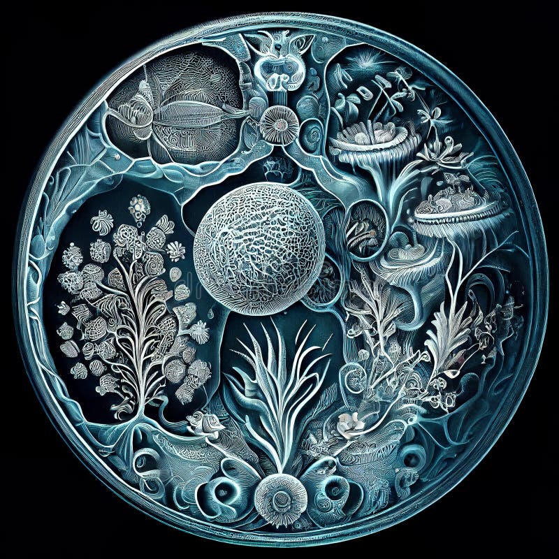 Cells Under Microscope, Generatie Ai Illustration Stock Photo - Image ...