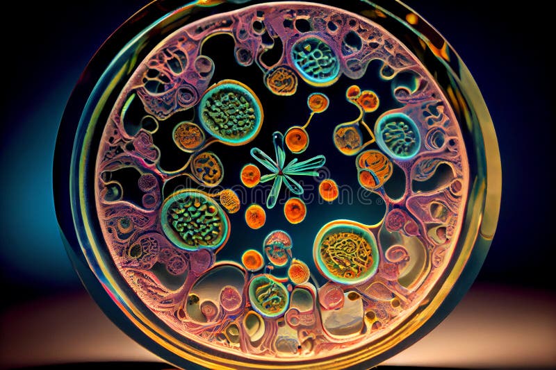 Cells Under Microscope, Generatie Ai Illustration Stock Illustration ...