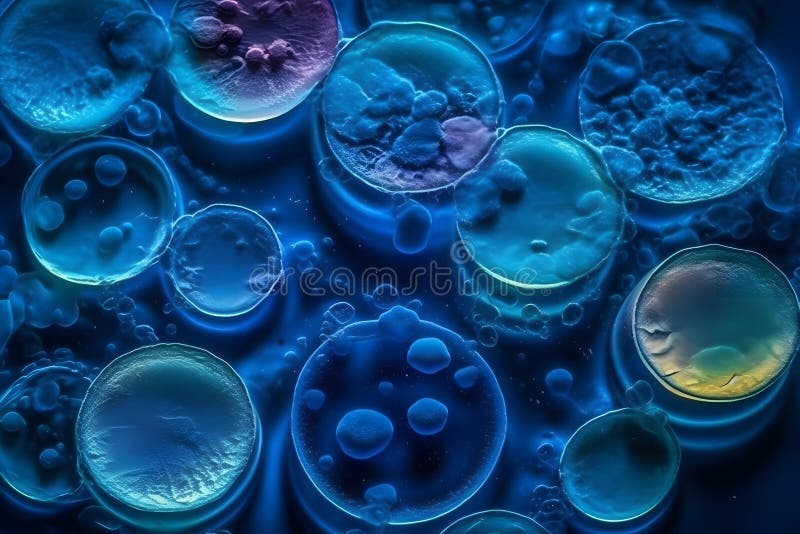 Cells Under the Microscope. Neural Network AI Generated Stock ...