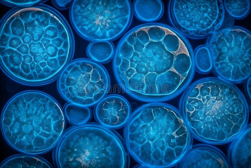 Cells Under the Microscope. Neural Network AI Generated Stock ...