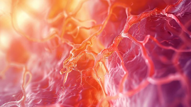Cells Under a Microscope with a Warm Palette. Stock Image - Image of ...