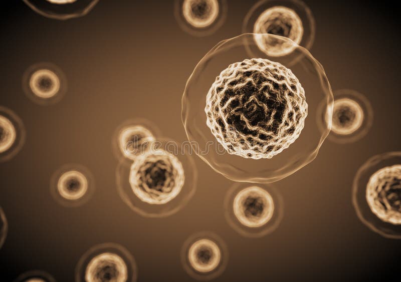 Cells View Under a Microscope. Stock Illustration - Illustration of ...