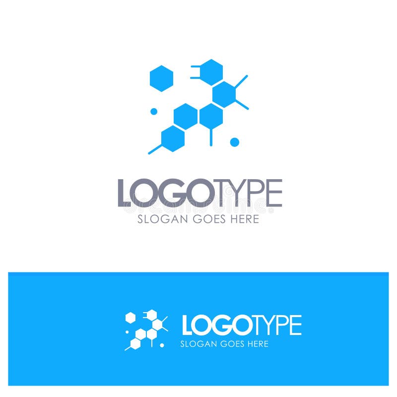 Cellula, Molecola, Logo Solido Blu Di Scienza Con Il Posto Per Il ...