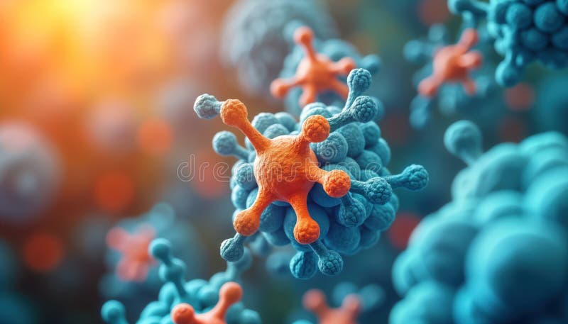 Cellular Aging Process in Microscope View. Close-up Comparison of Young ...