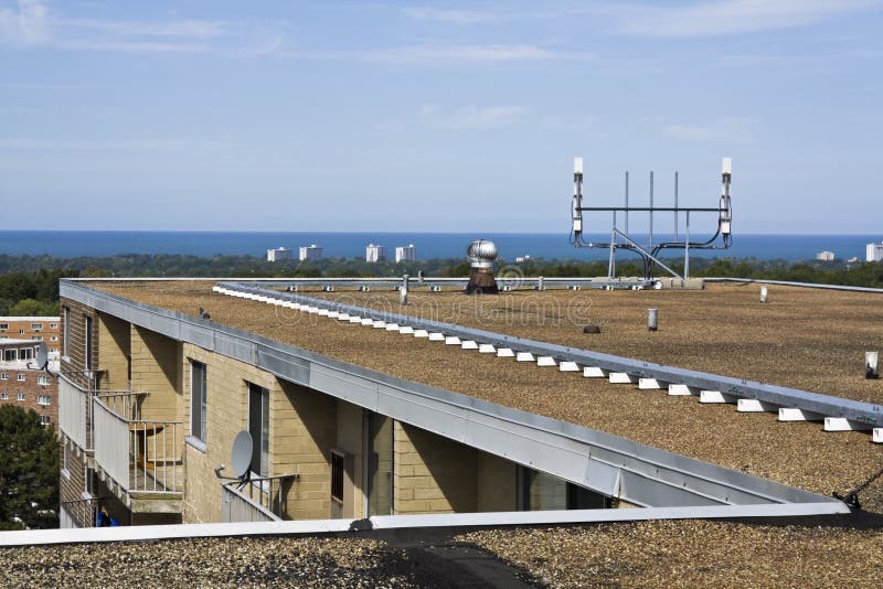 Cellular Antennas Installed on the Roof Stock Image - Image of ...