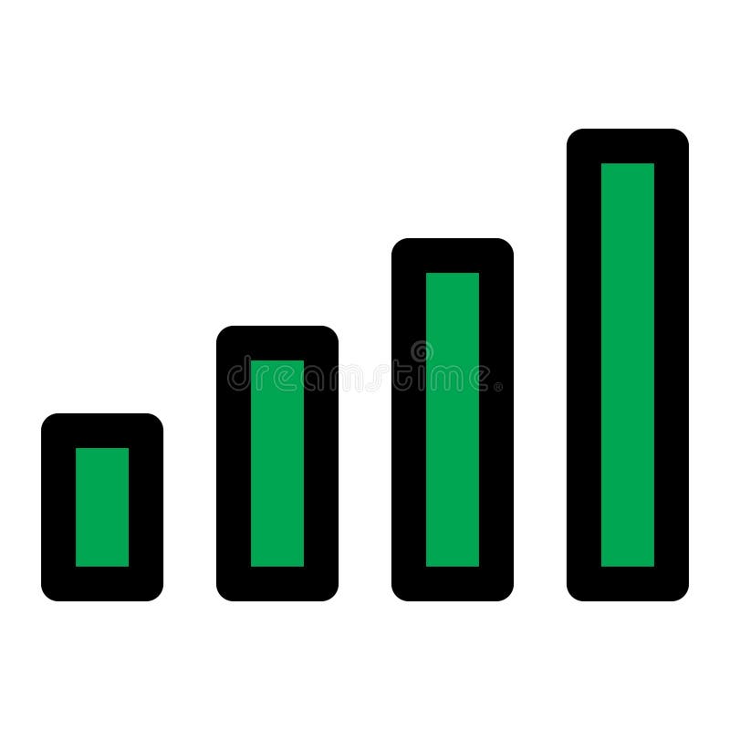 Cellular Bar Icon Line Isolated on White Background. Black Flat Thin ...