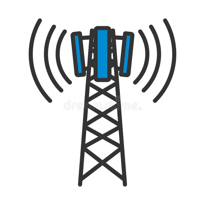 Cellular Broadcasting Antenna Icon Stock Vector - Illustration of ...