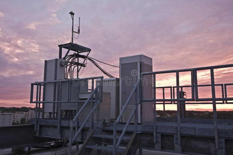Cellular Cabinets on the Platform - Sunset Time Stock Image - Image of ...