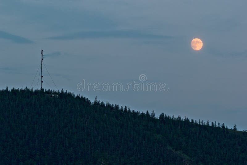 Cellular Communication Tower Stock Photo - Image of night, cellular ...