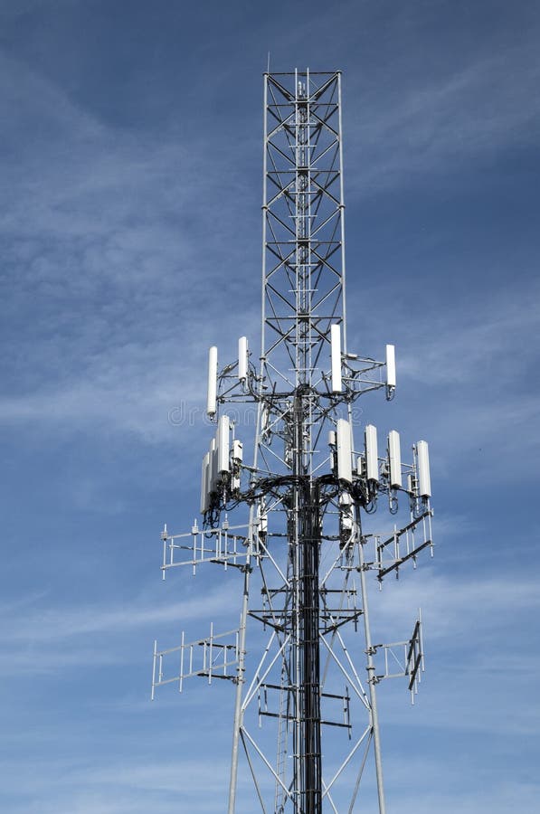 Cellular Communications Tower Stock Photo - Image of signal, media ...