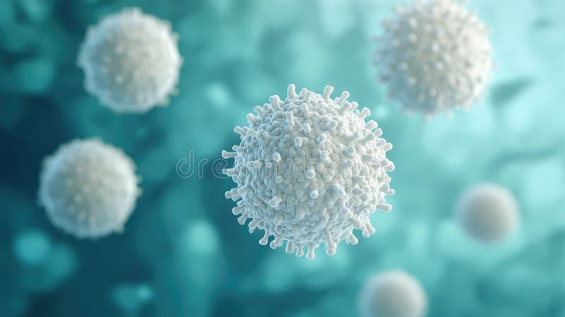 Cellular Defense: Leukocytes Under a Microscope, Showcasing Their ...