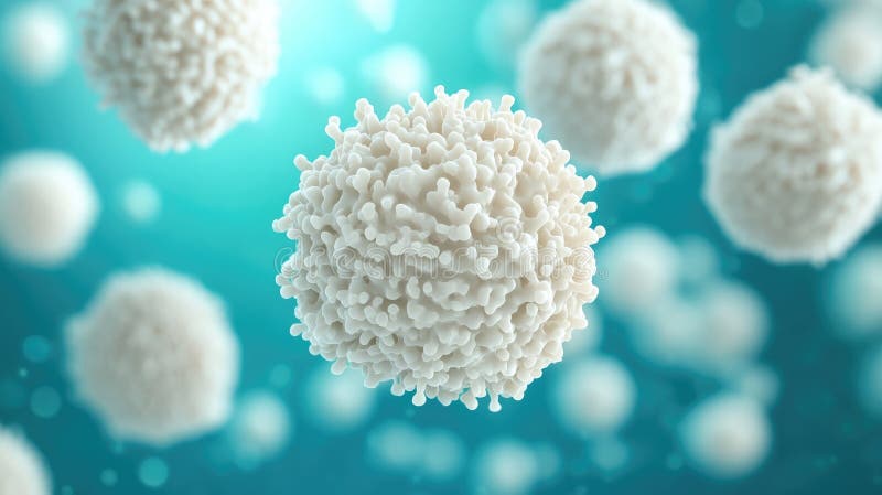 Cellular Defense: Leukocytes Under a Microscope, Showcasing Their ...