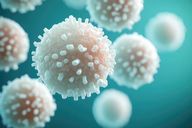 Cellular Defense: Leukocytes Under a Microscope, Showcasing Their ...