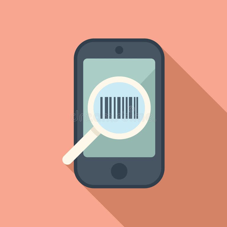 Cellular Device Quick Icon Flat Vector. Scan Smart Bar Stock ...