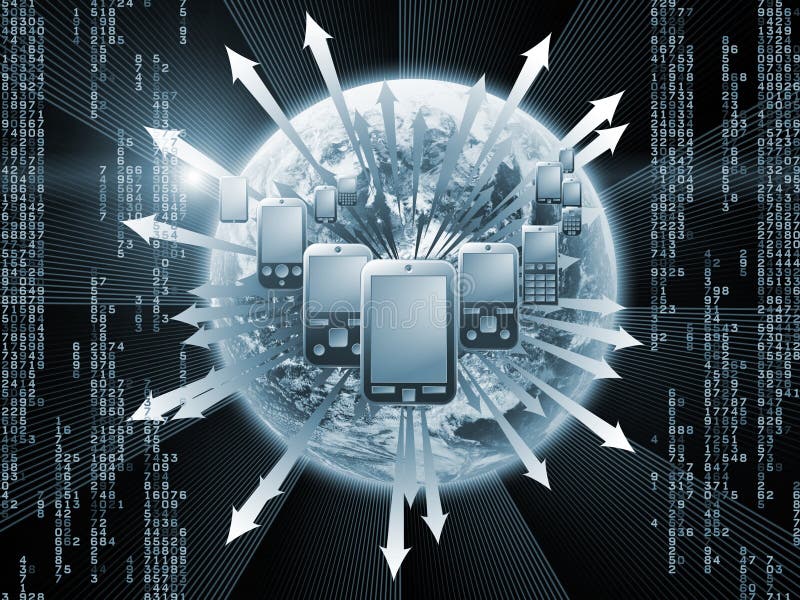 Cellular Digital Communications Stock Illustration - Illustration of ...