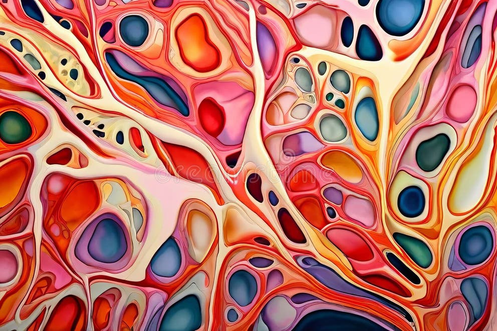 Cellular Flow Pattern Paint Flowing in a Pattern Reminiscent of Stock ...