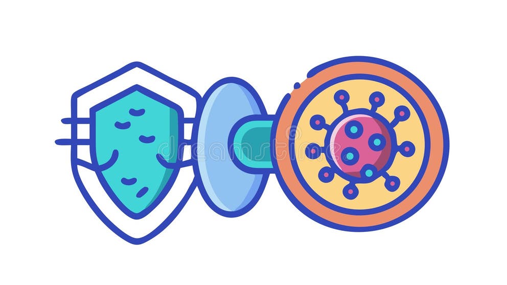 Cellular Immunity Virus Defense Icon, Vector Design Generative AI Stock ...