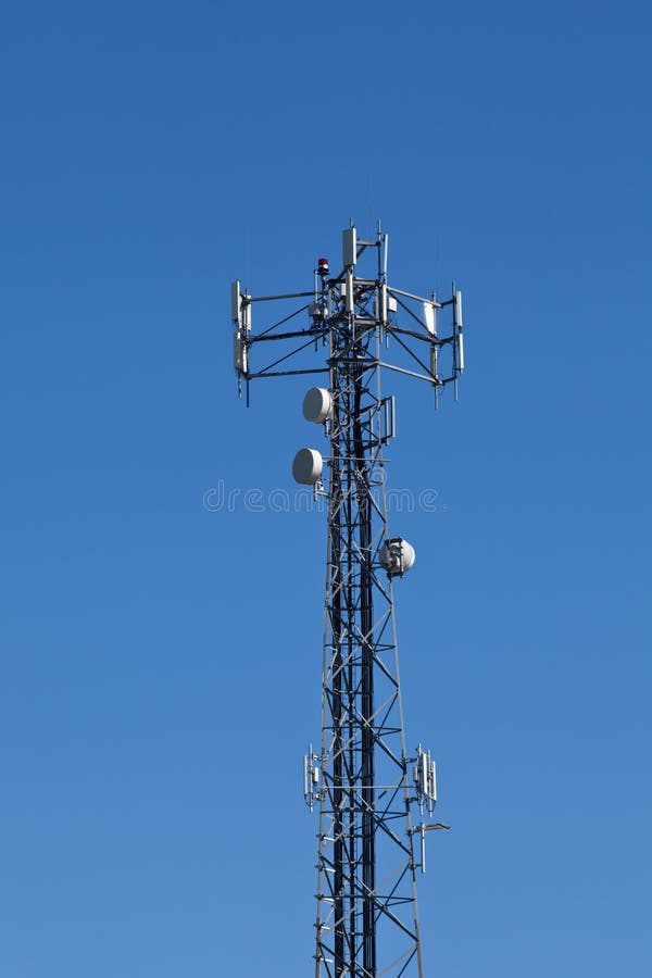 Cellular Mobile Radio Transmission Pole Tower Stock Photo - Image of ...