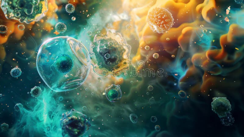 Cellular Molecular Processes with Various Cell Types Intracellular ...