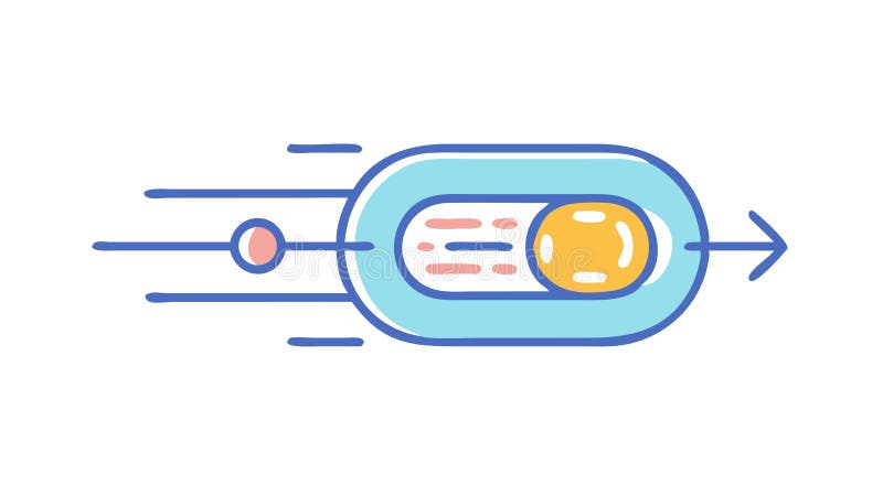 Cellular Movement. Elongated Cell or Capsule in Motion, Vector Design ...