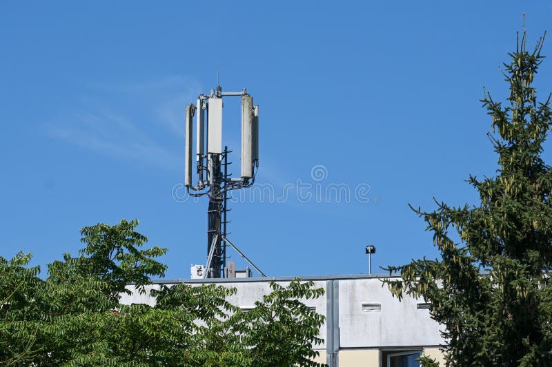 Cellular Network Base Station Antenna on the Telecommunication Mast for ...
