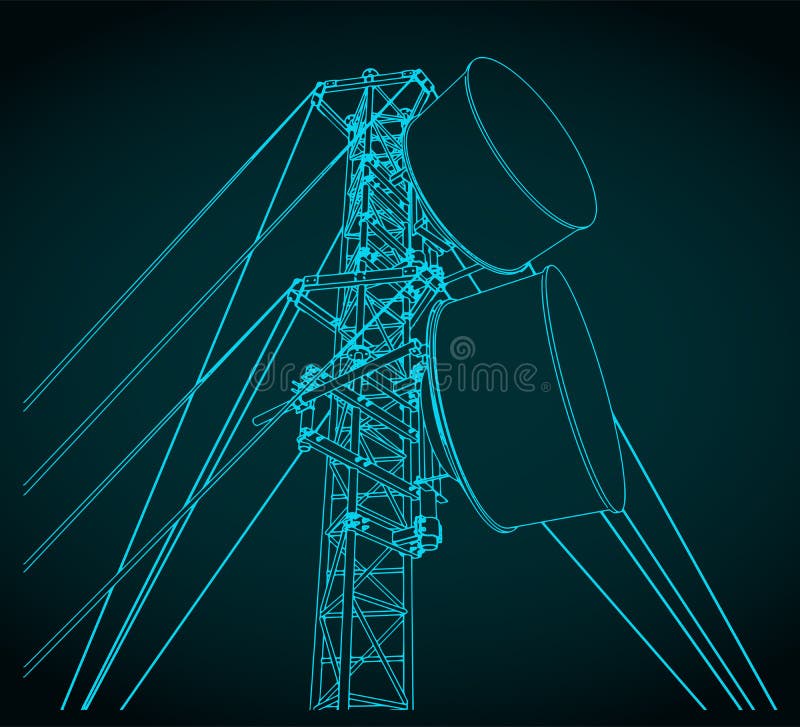 Cellular Network Base Station Illustration Stock Vector - Illustration ...