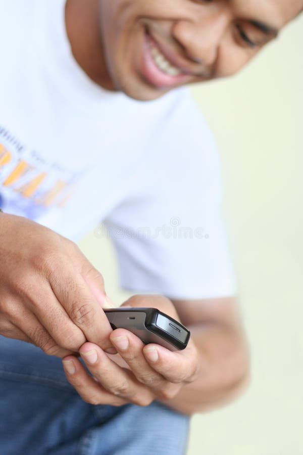 Cellular phone addict stock photo. Image of portrait, good - 3860364