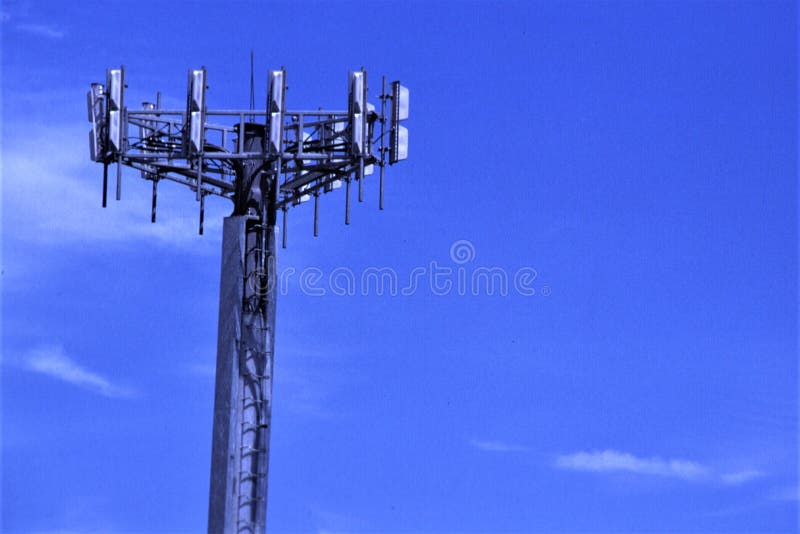 Cellular Phone Antennas & Tower Space Right Stock Photo - Image of ...