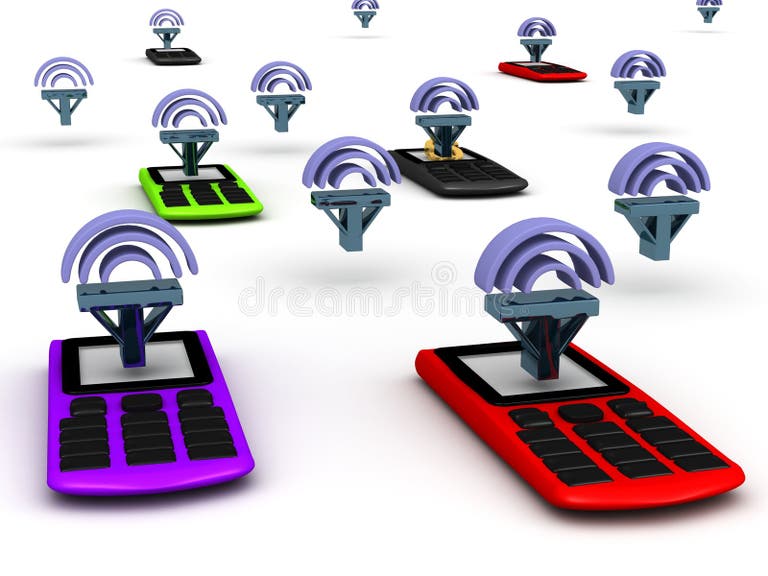 Cellular Phone Signals stock illustration. Illustration of signs - 25971315