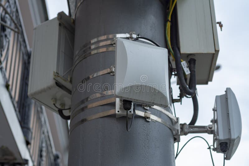Cellular Repeaters on the Pole Stock Photo - Image of phone, small ...