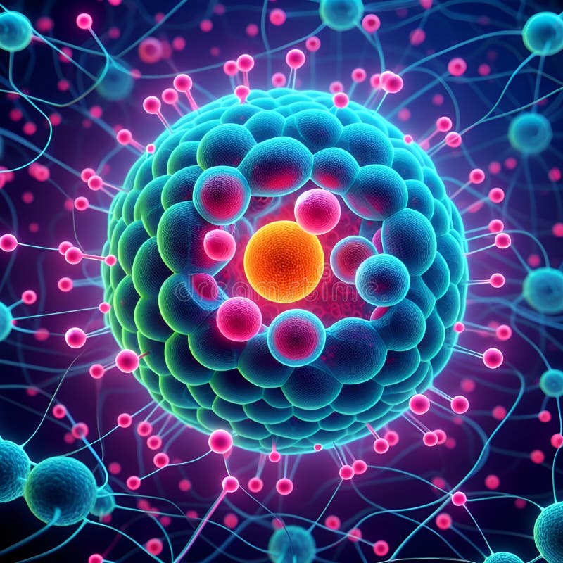 Cellular Structure Illustration Stock Photo - Image of visualization ...