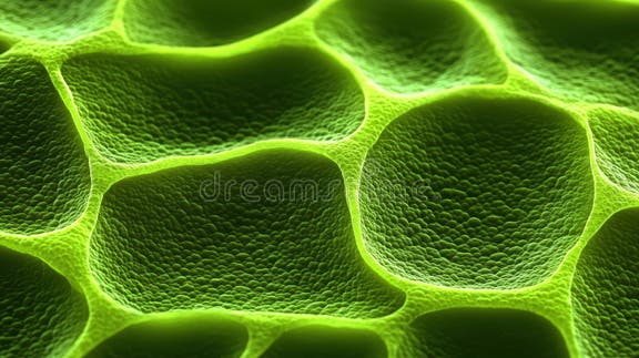Cellular Structure a Microscopic Green Landscape of Interconnected ...