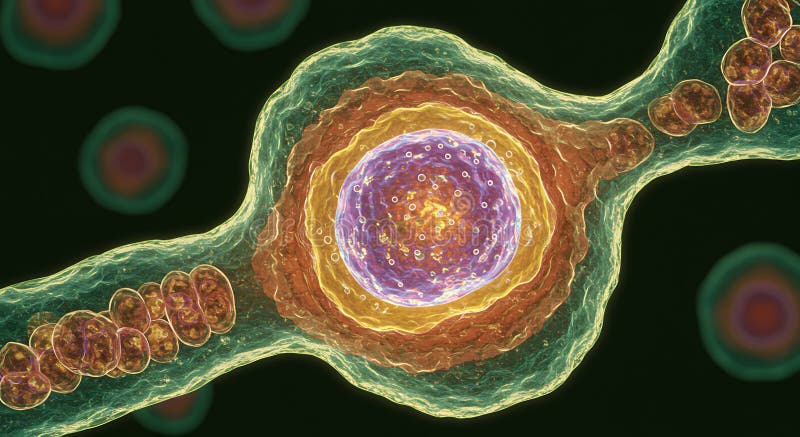 Cellular Structure Visualization Showing Internal Organization and ...