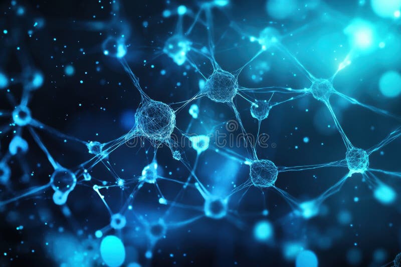 Cellular Structures and Connections in a Vibrant Blue Light Setting ...