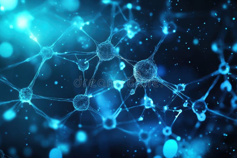 Cellular Structures and Connections in a Vibrant Blue Light Setting ...