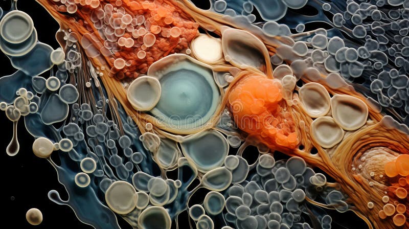 Cellular Structures Under Microscope Stock Illustration Illustration
