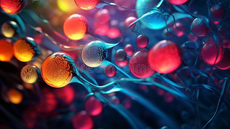 Cellular Structures Under Microscope Stock Illustration - Illustration ...