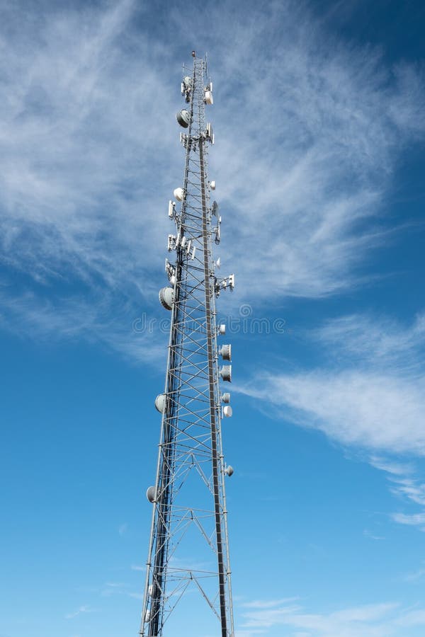 Cell phone tower stock image. Image of business, dish - 266135891