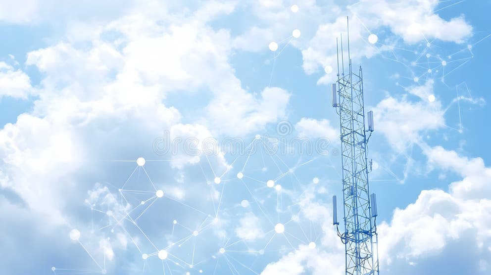 Cellular Tower Network Connectivity Stock Illustration - Illustration ...