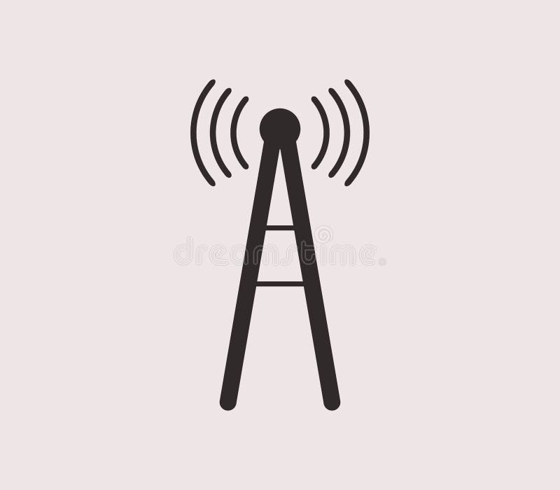 Cellular Tower Icon Illustrated Stock Illustration - Illustration of ...