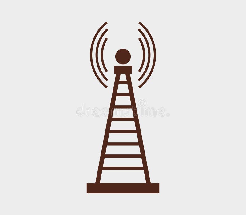 Cellular Tower Icon Illustrated Stock Illustration - Illustration of ...