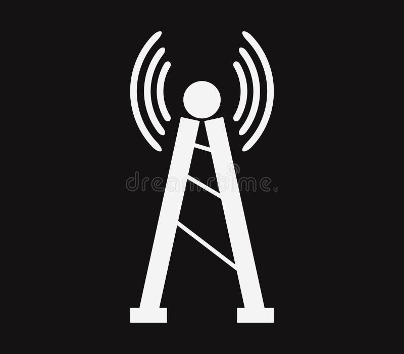 Cellular Tower Icon Illustrated Stock Illustration - Illustration of ...