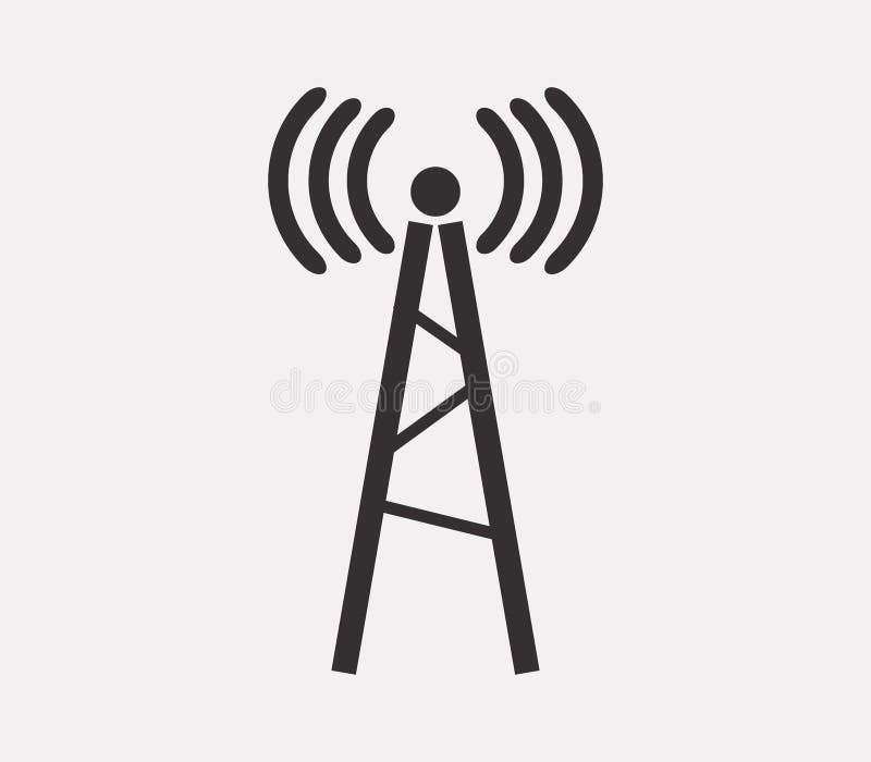 Cellular Tower Icon Illustrated Stock Illustration - Illustration of ...