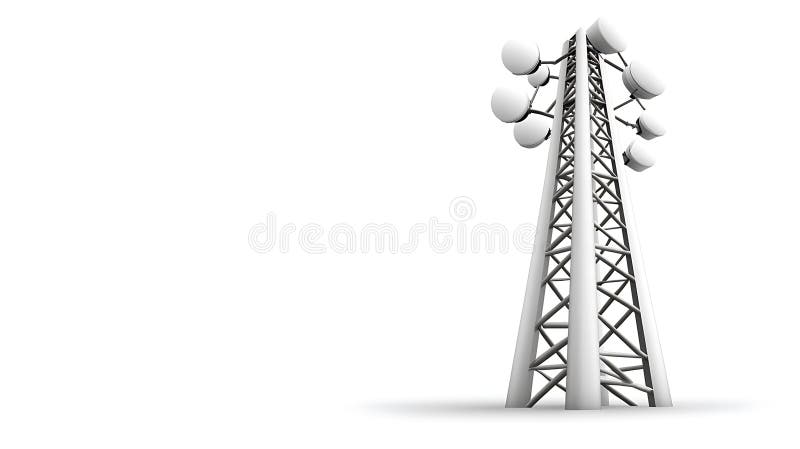 Cellular Tower on White Background Stock Illustration - Illustration of ...