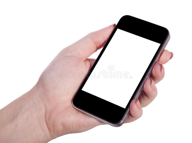 Cellulare in Una Mano Femminile Immagine Stock - Immagine di digitale ...