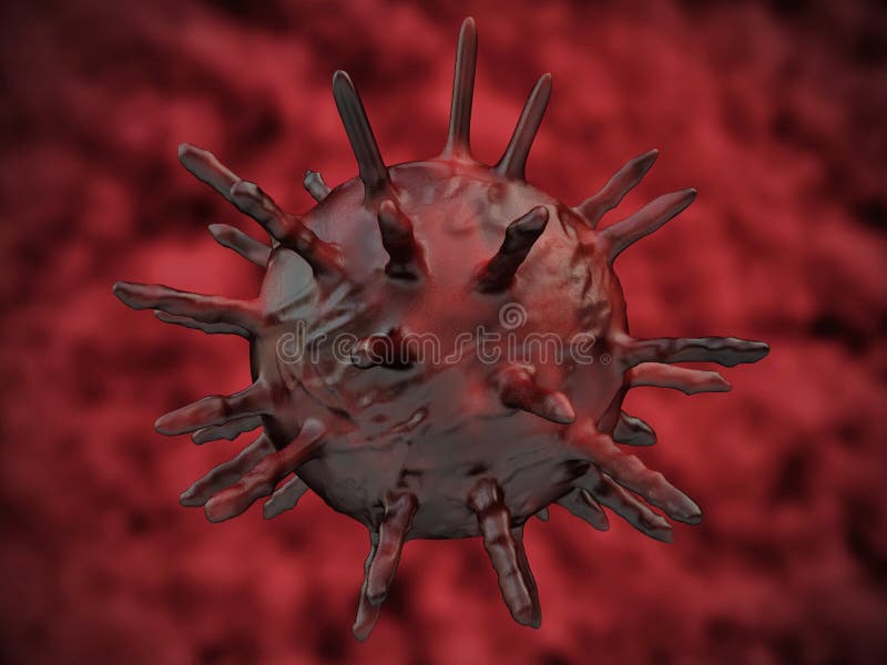 Cellules Rouges De Virus 3d Rendent Illustration Stock - Illustration ...