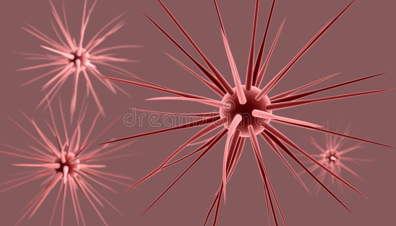 Cellules Virales Rouges Avec La Profondeur Du Champ Illustration Stock ...